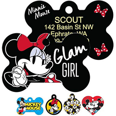 GoTags Mickey Mouse and Minnie Mouse Pet ID Tags, Disney Dog Tags for ...