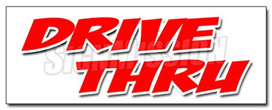 24" Drive-Thru Decal Sticker Restaurant Bank Beer Food ice Cream ...