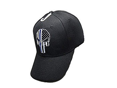 AES Thin Blue Line Demon Ball Cap Hat Police Officer Law Enforcement ...