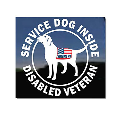 Service Dog Inside Disabled Veteran - High Performance Vinyl Window ...