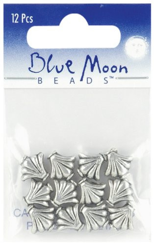 Blue Moon Cast Metal Beads and Caps, Silver Fan Shape Beads, 12/Pkg ...