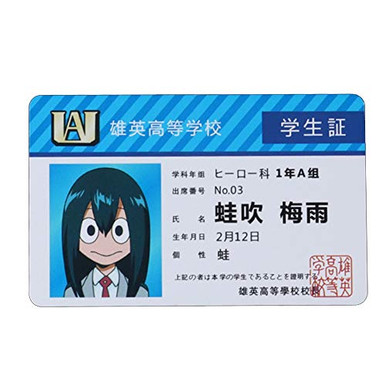 Bowinr My Hero Academia ID Card, Japanese Anime Waterproof PVC ...