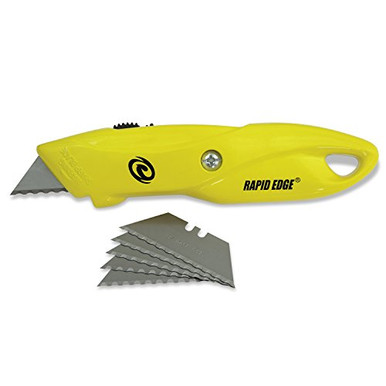 Rapid Edge Heavy-Duty Die-Cast Utility Knife with LED Safety Light and ...