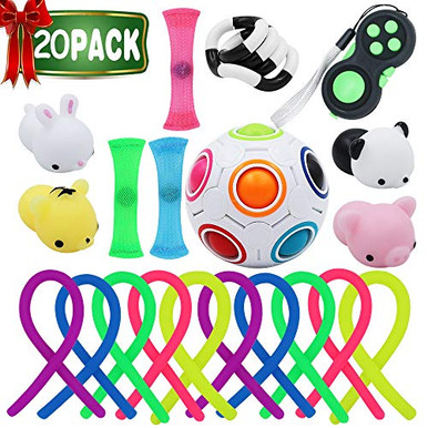 Fidget Toy, 20 Pack Sensory Toys for Stress Relief Includes Fidget Pad ...