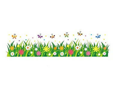 HUAOSCN Flower Window Clings, Wild Grass with Flowers and Insects ...