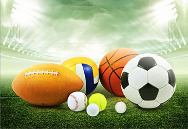OFILA Balls Backdrop 5x3ft Sports Fields Kids Boys Birthday Portraits ...