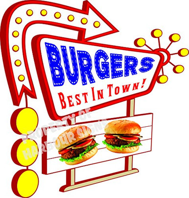 Harbour Signs Burgers Concession Restaurant Food Truck Exterior Vinyl ...