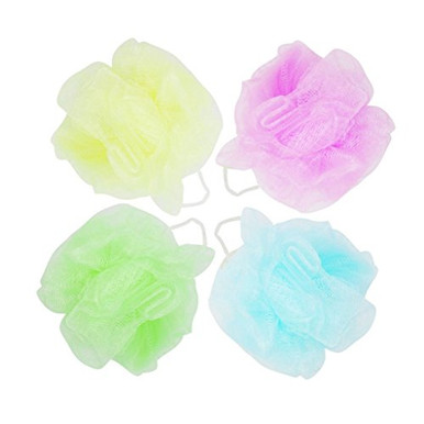 Set of 4 Large Quality Shower Mesh Bath Shower Sponge Ball Scrubber ...