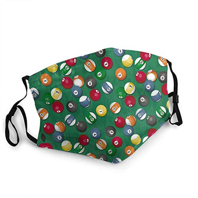 Adult Kids Cloth Face Mask Green Pool Ball Billiards Aniti-Dust ...
