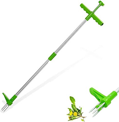 Standing Plant Root Remover, Stand Up Tool with 3 Stainless Steel Claws ...