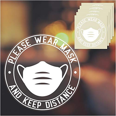 Face Mask Required Sign, 5-Pack Face Mask Sign, Clear Wear A Mask Sign ...