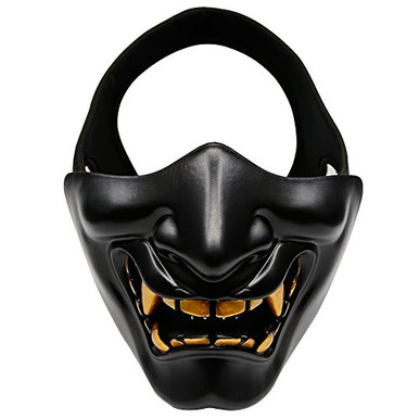 Outdoor Base Airsoft Half Face Masks, Samurai Mask Lower Face Japanese ...