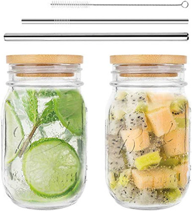 Ball Mason Jar Lids, Mason Jar Drinking Glasses 16 OZ, Set of 2 Mason ...