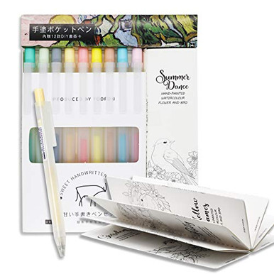 Colored Gel Ink Pens, 9 colors Retractable Gel Ink Pens with 12 DIY ...