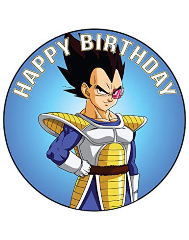 7.5 Inch Edible Cake Toppers Dragon Ball Z- Super Vegeta Themed ...