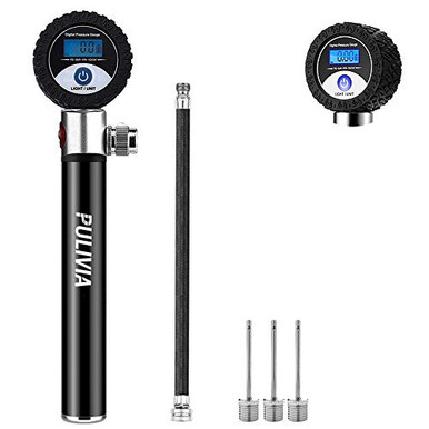 PULIVIA Sport Ball Pump with Digital Pressure Gauge, Ball Hand Pump ...
