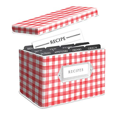Plaid Recipe Box and Cards and Dividers, Recipe Card Box, Recipe Card ...
