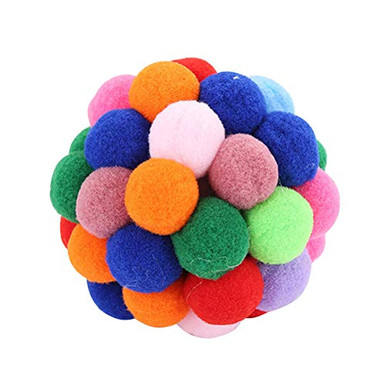 POPETPOP Kitty Soft Toy Ball cat Bouncy Ball Colorful Plastic Bell ...
