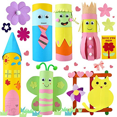 Here Fashion Paper Roll Craft for Kids DIY Simple Paper Craft from A to ...