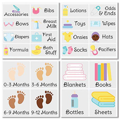 mDesign Baby Nursery Labels for Plastic Bins Boxes Cubbies - Baby and ...