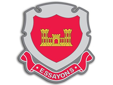 American Vinyl Army Corps of Engineers ESSAYONS Crest Shaped Sticker ...