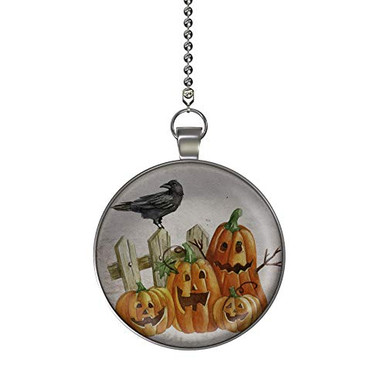 Gotham Decor Pumpkins and Crow Fan/Light Pull Pendant with Chain ...