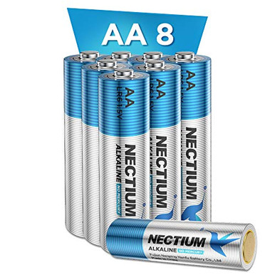 NECTIUM Superior Performance AA Batteries 8 Count Alkaline Pure-Gold-Bottom IoT Batteries Ultra ...