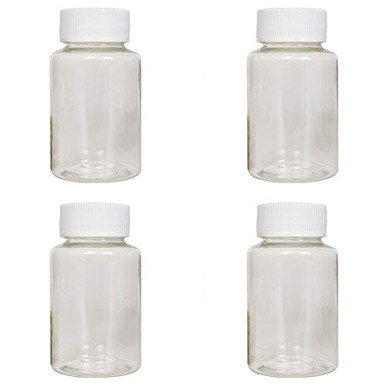4 Pieces 80ml Empty Clear Plastic Pill Bottles Solid Powder Medicine ...