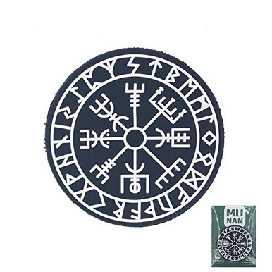 MUNAN Patch - Viking Compass Norse Rune Tactical PVC Patch Viking Compass Norse Rune Badge Sew ...