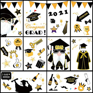 Cmaone Graduation Window Clings Decorations Congrats Grad Gnome Window ...