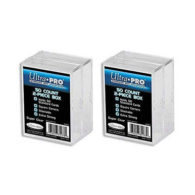 Ultra Pro 2-Piece Clear Card Storage Box Holds 50 Standard Cards 2 ...