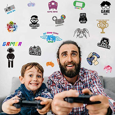 Games Wall Decal Gamepad Self-Adhesive Wall Stickers PVC Creative ...