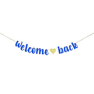 Blue Welcome Back BannerTeenager Homecoming Party Sign Retirement Party ...