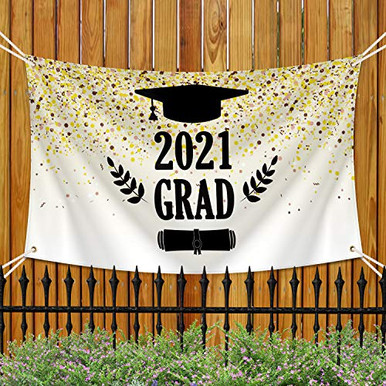 Graduation Banner Congrats Grad Flag Class of 2021 Decorations 3x5 Ft ...