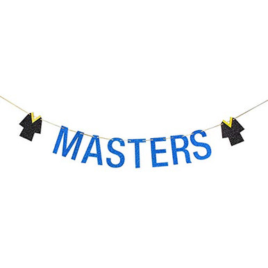 Blue Glitter Masters Banner - Masters Graduation Party Decor - 2021 ...