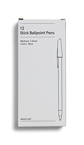 Staples BL58124 Ballpoint Stick Pens Medium Point Blue Ink ...