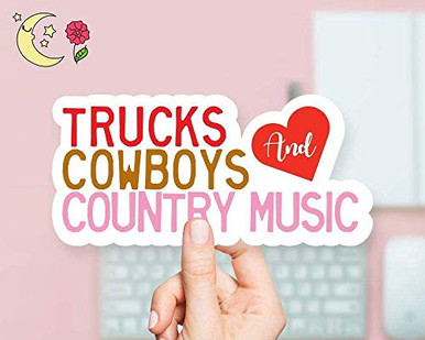 Trucks Cowboys and Country Music Sticker - for Laptops Water Bottles ...