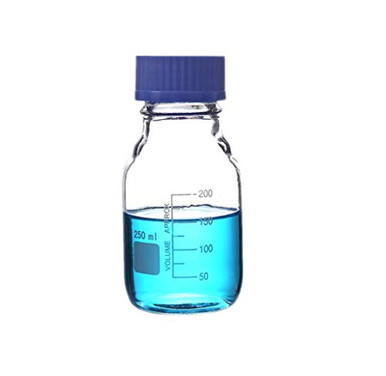 250ml Thick Glass Media Storage Bottles with Blue GL45 Screw Cap and ...