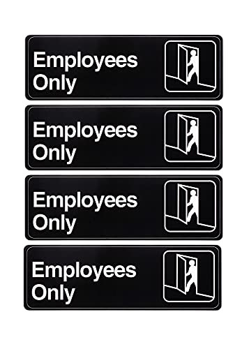 Employees Only Sign Self Adhesive Wall and Door Signs with Symbols for ...