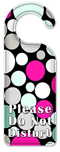 Art Plates Do Not Disturb Door Knob Hanger Sign - Polka Dots ...