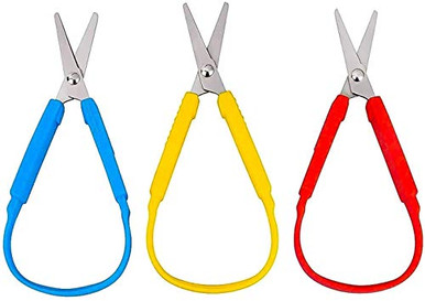 Supplies Mini Loop Scissors for Children and Teens 7 Inches Colorful ...
