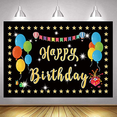 Happy Birthday Banner Backdrop Happy Birthday Banner Poster Birthday ...
