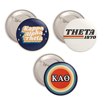 Kappa Alpha Theta Sorority 3 Pieces of Variety Buttons Pin Back Badge 2 ...