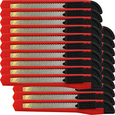 20 Bulk Small Red Utility Knife Box Cutters Snap Off Blade 9MM Blade ...