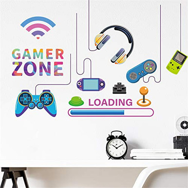 SOUL21 Gamer Zone Wall Decals Game Controller Wall Sticker Game Room ...