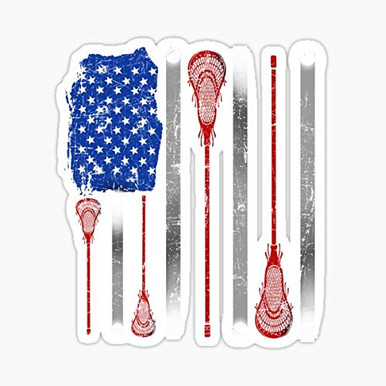 Lacrosse American Flag Lax Stick Ball Star Team Sticker - Sticker ...