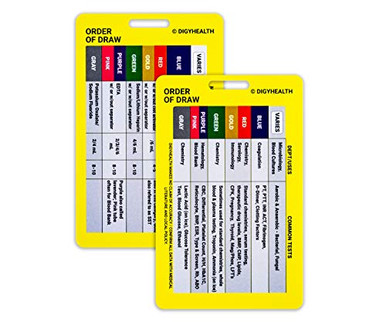 Vertical Order of Draw Badge Card for Phlebotomy Order of Blood Draw ...