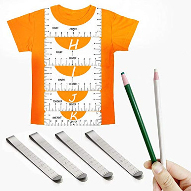 T-Shirt Ruler Guide for Vinyl Alignment 5 Size Tshirt Ruler Guide Tool ...