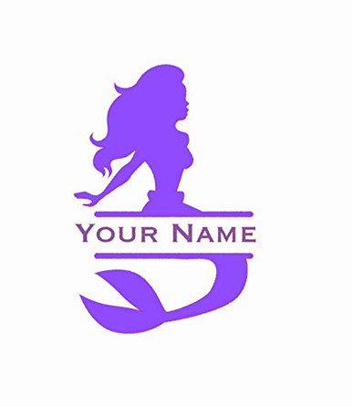 Custom Personalized Mermaid Vinyl Decal - Name Bumper Sticker for ...