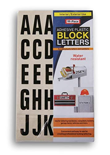 Adhesive Plastic Block Letters for Labeling Interior/Exterior Use - 99 ...